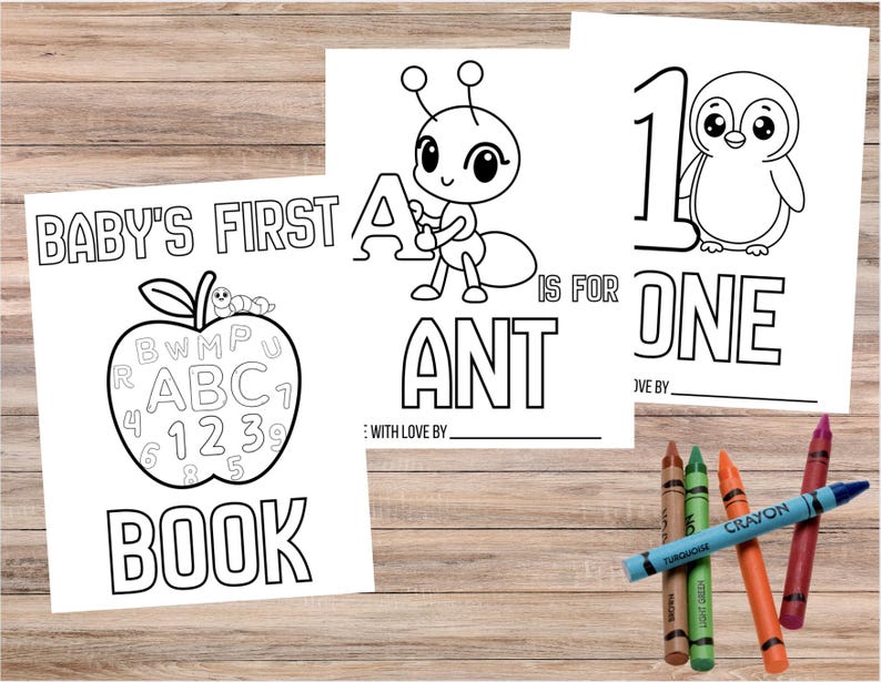ABC Baby Shower Coloring Book, Digital Download, Educational Animal ...