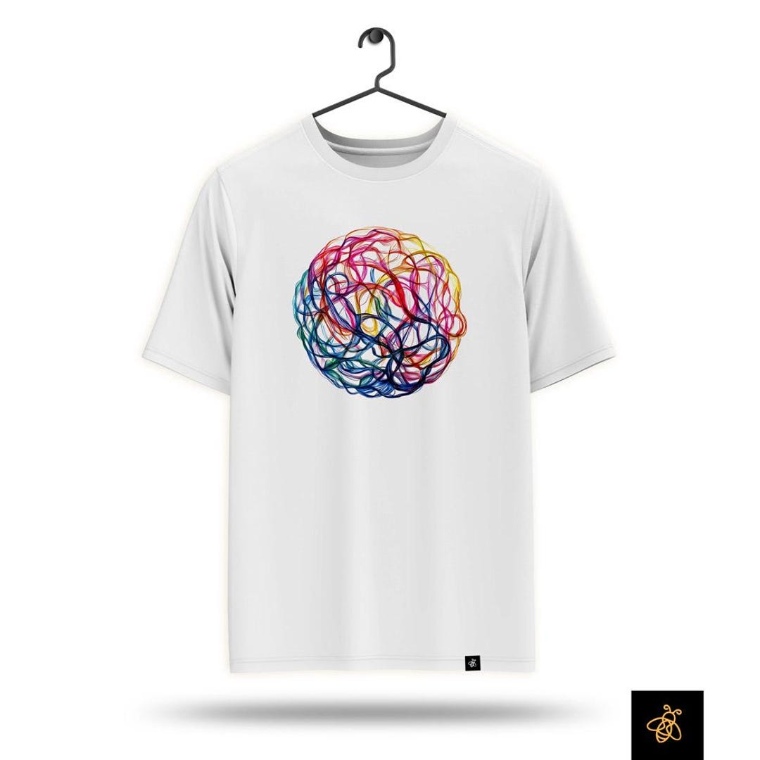 Rainbow T-shirt, Orb, Colorful Orb T-shirt, Abstract Graphic Tee, 3d ...