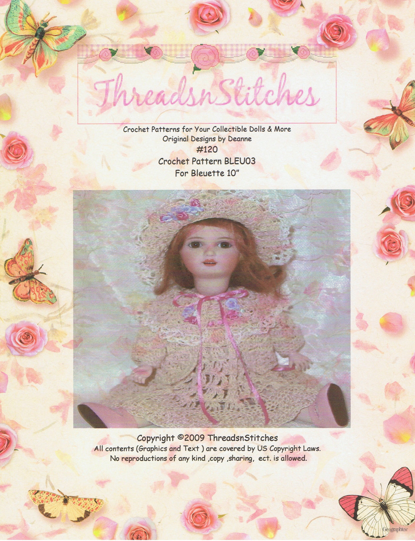 Bleuette Crochet Pattern for Bleuette 10-11" 120 - Etsy