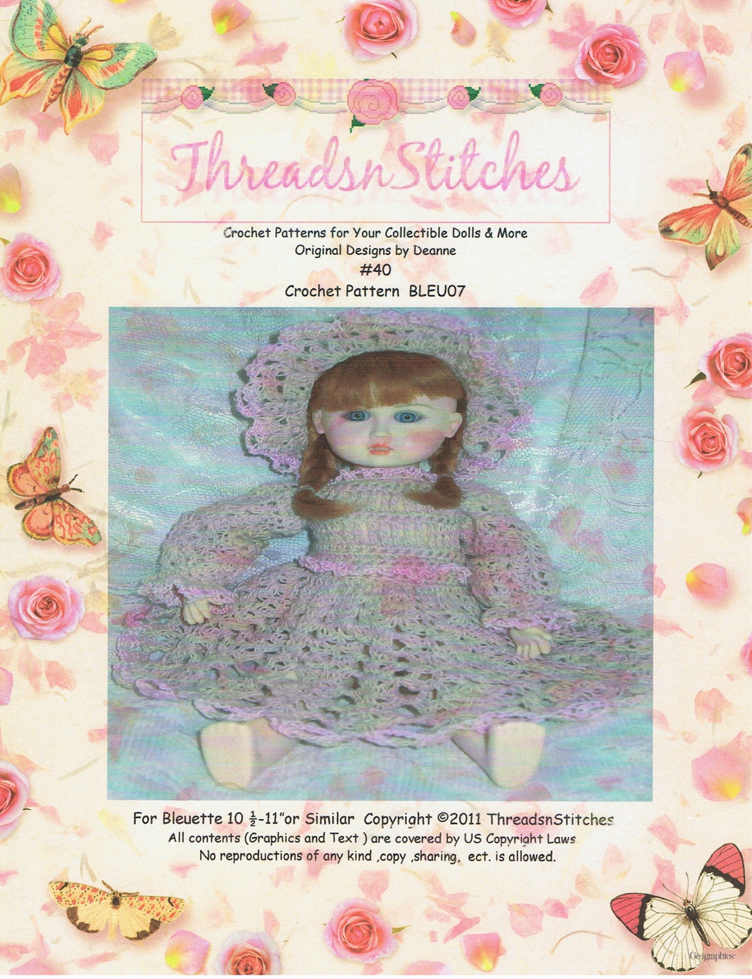 Bleuette Crochet 140 Pattern 10 1/2-11 " - Etsy