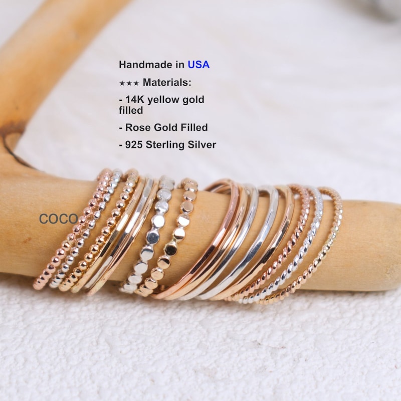 Gold Stacking Rings - Etsy