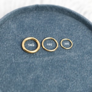 20G-18G-16G-14G Gold Plated Titanium Nose Ring Septum Clicker Ring -tragus Hoop -cartilage Hoop ...