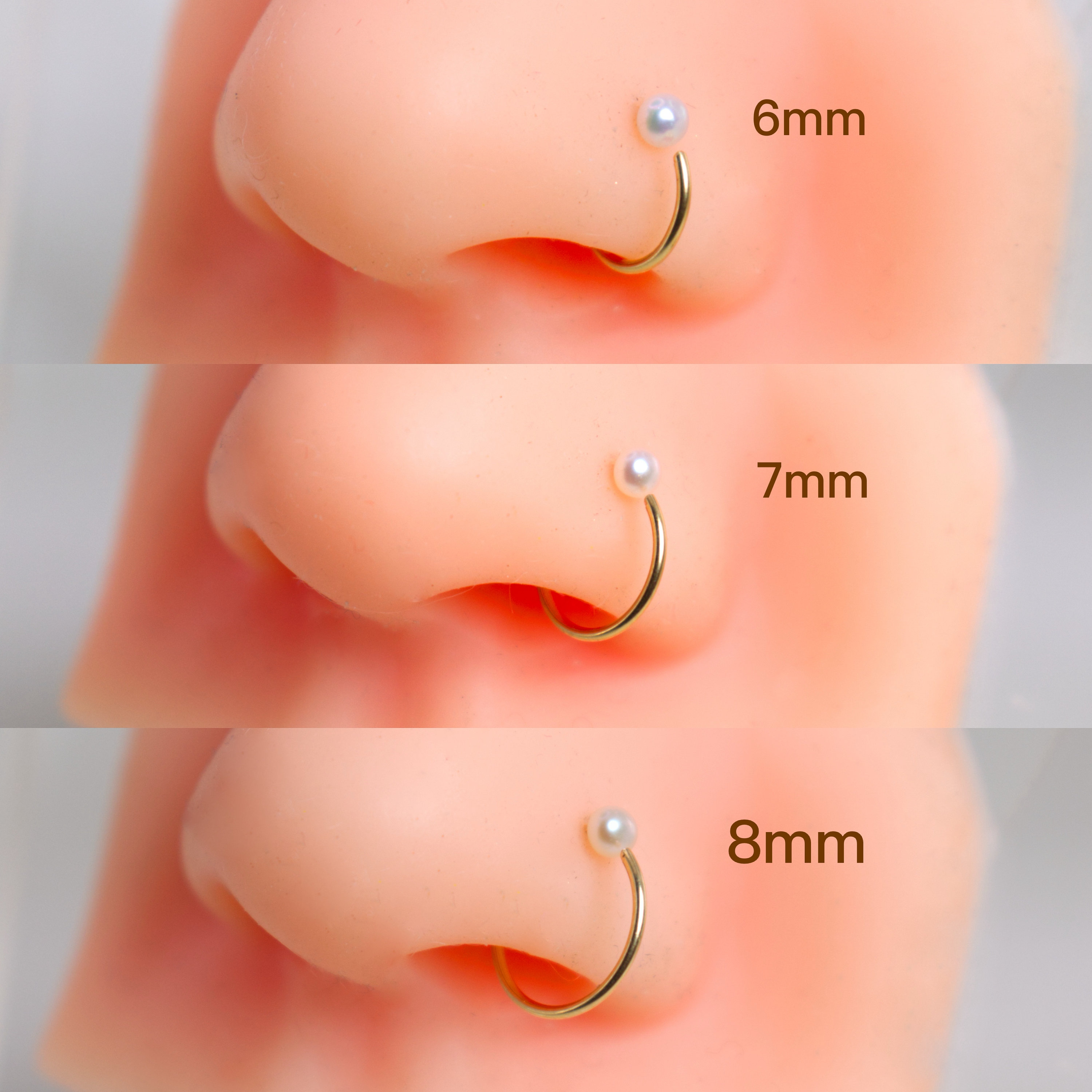 925 Silver Nose Ring 14k Gold Nose Hoop tiny Nose Ring Nose Piercing Ring Silver/ Rose Gold Nose ...
