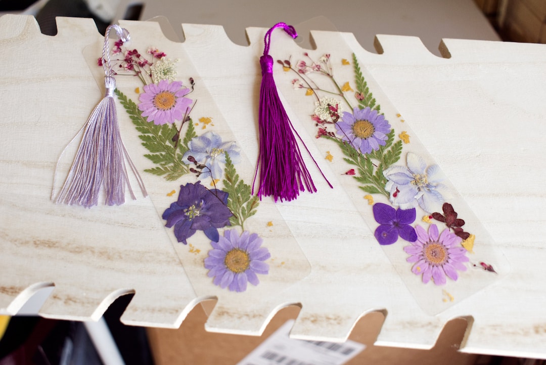 Natural Pressed Wildflower Bookmark -tassel Bookmark - Pressed Flower ...