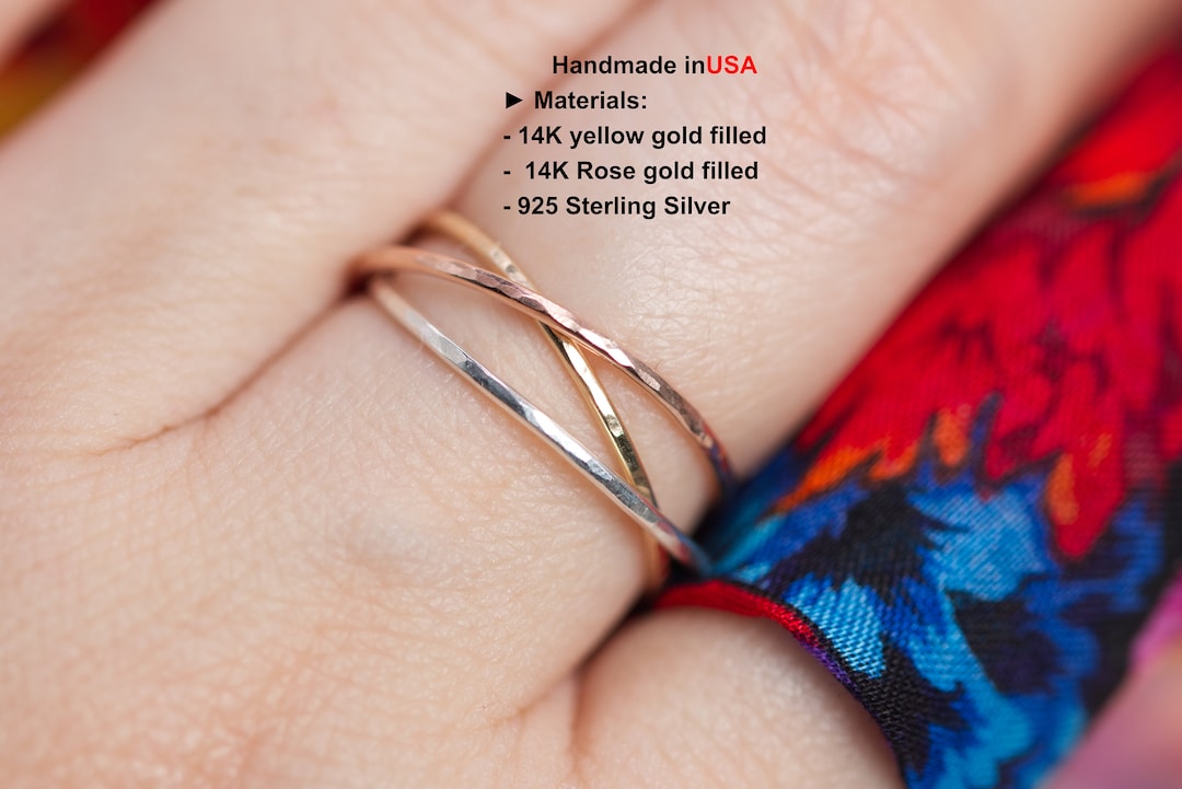 Interlocking Ring Spinner Ring - Meditation Ring for Women -fidget Ring ...