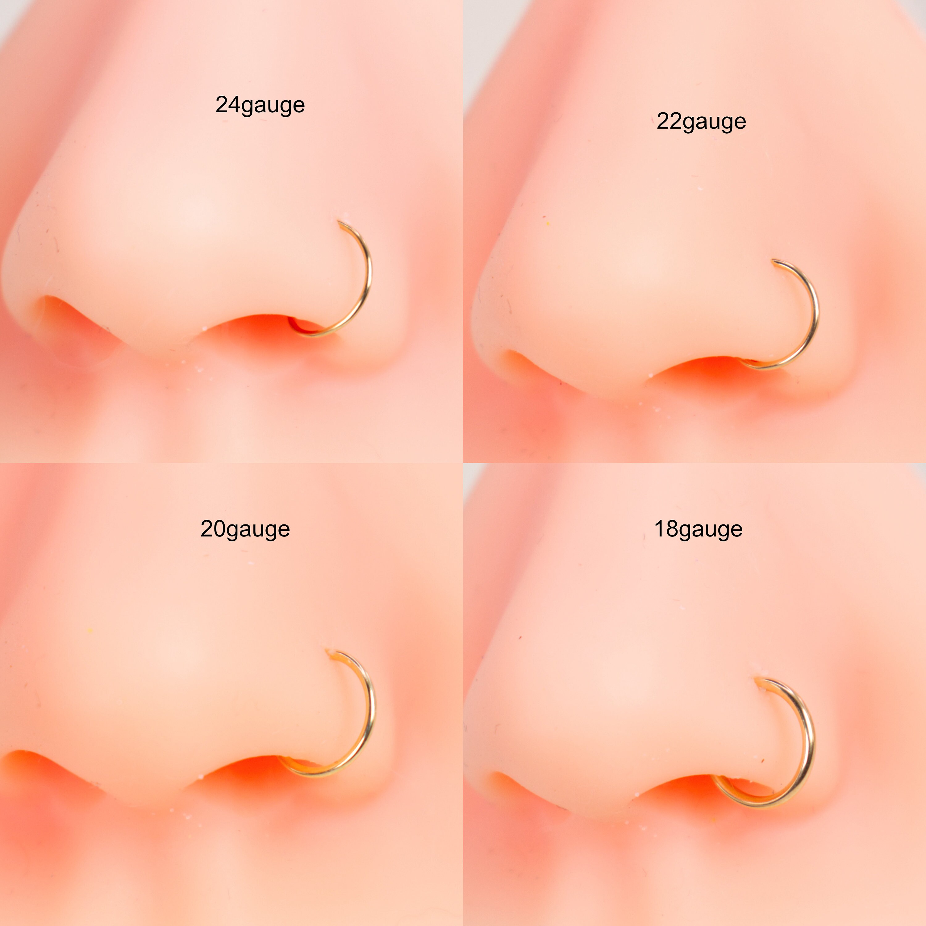 14K Gold Hoop Earrings -925 Silver or Rose Gold Hoop Errings 7mm -nose ...