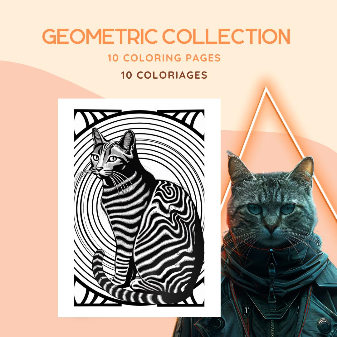 GEOMETRIC Coloring Page: Relaxing Coloring, Anti-stress Coloring ...