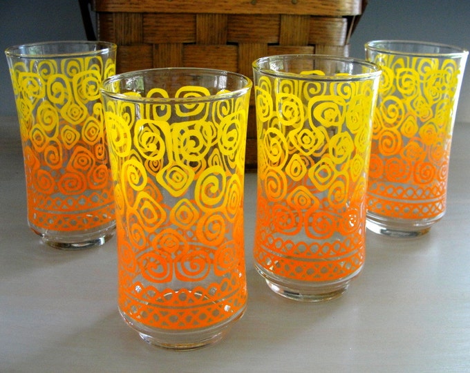 Retro Tumblers, Vintage Drinking Glasses, Mid-century Barware, Festive ...