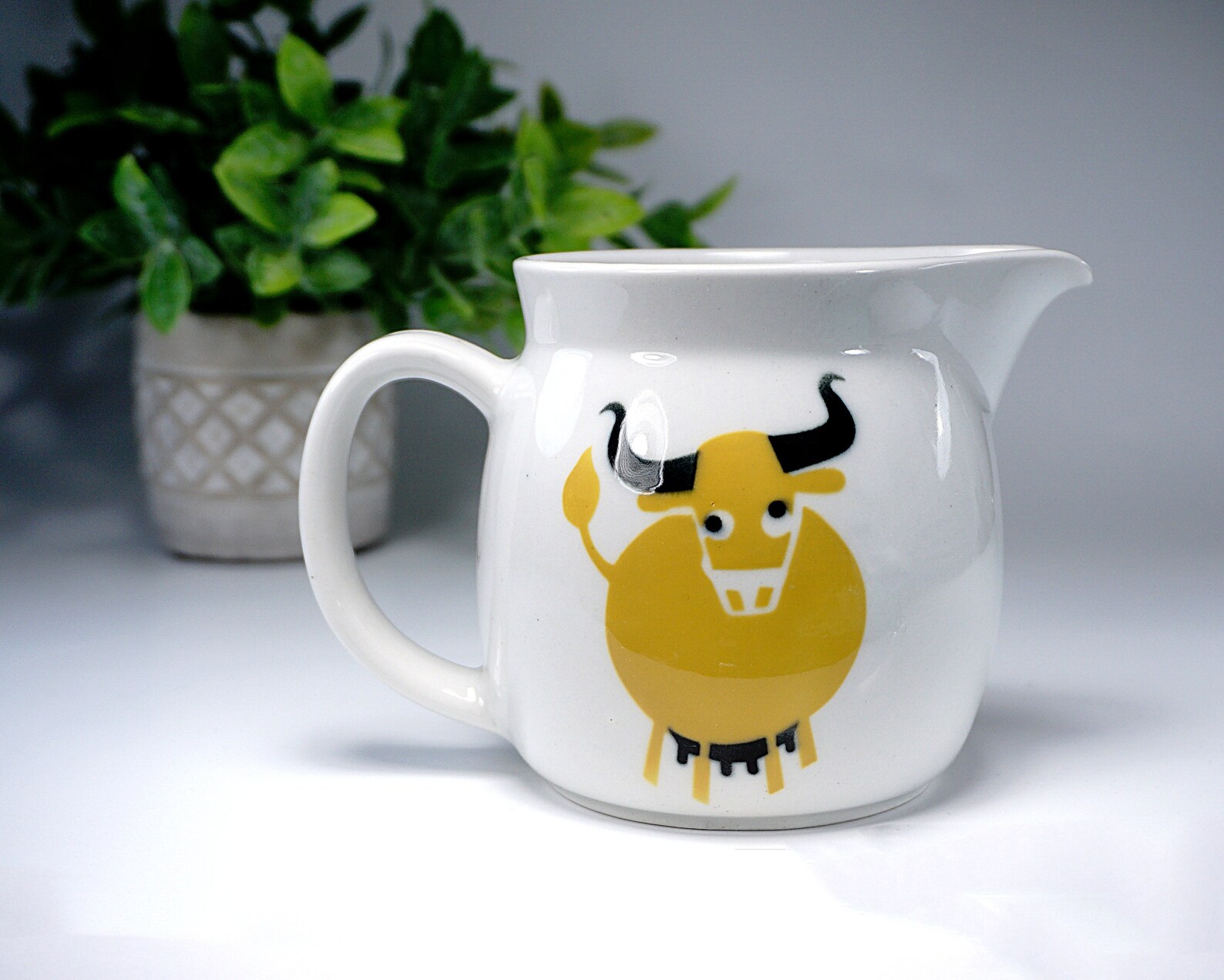 Vintage Arabia Finland Heluna Cow / Steer / Bull Pitcher, Creamer, Mid ...