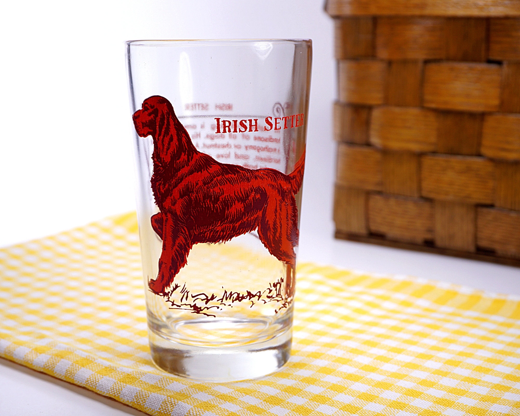 Boscul Peanut Butter Glass, IRISH SETTER Dog Glass, Tumbler, Drinking ...