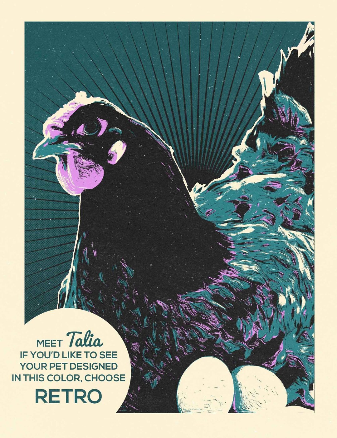 Custom Pet Portrait | Retro Pet Graphic | Made to Order, Digital File ...