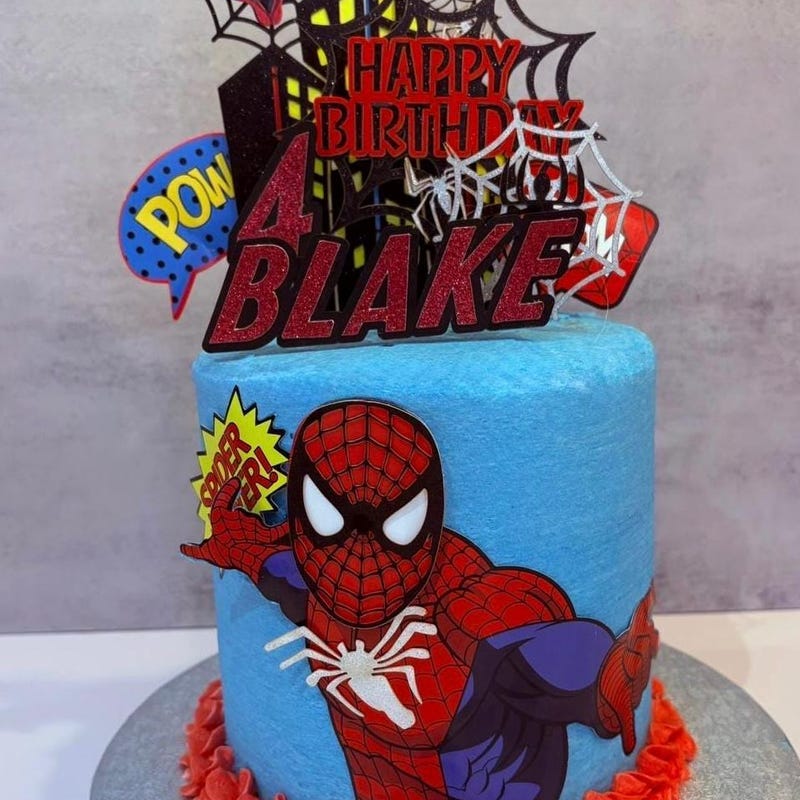 Spider Man Name Topper - Etsy UK