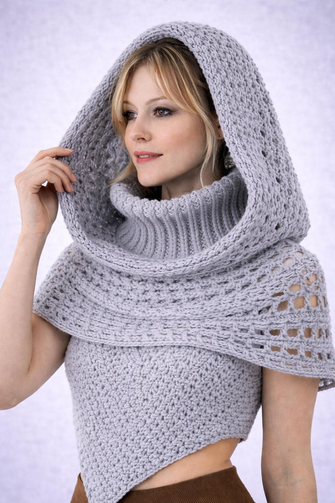 Hooded Cowl Capelet Crochet Pattern | Sculptural Hood & Extra Tall ...