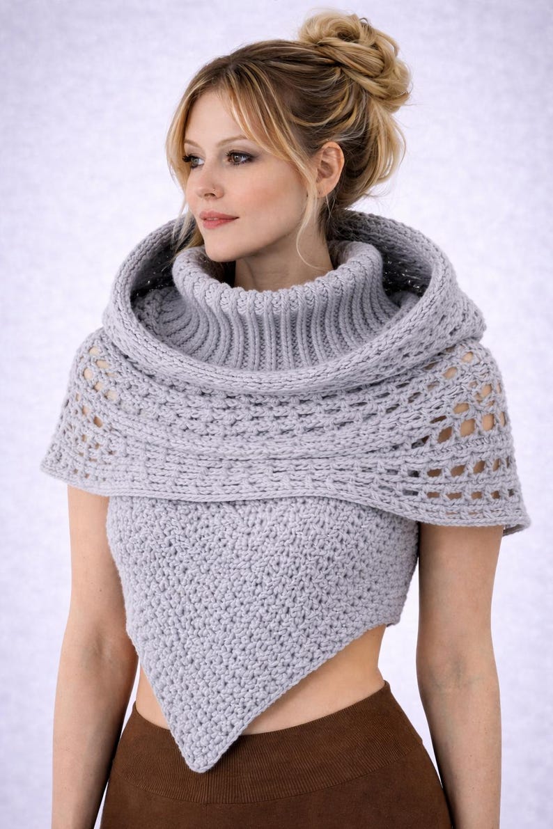 Hooded Cowl Capelet Crochet Pattern | Sculptural Hood & Extra Tall ...