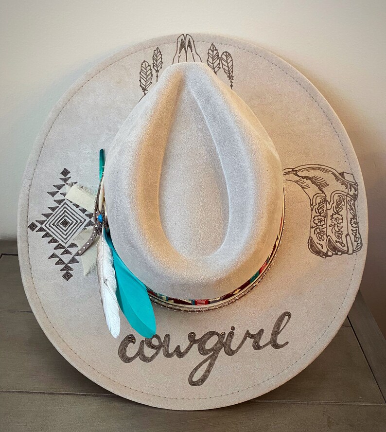 Cowgirl Gray Hat,cowgirl Hat,wide Brim Fedora,gray Hat,western Hat ...