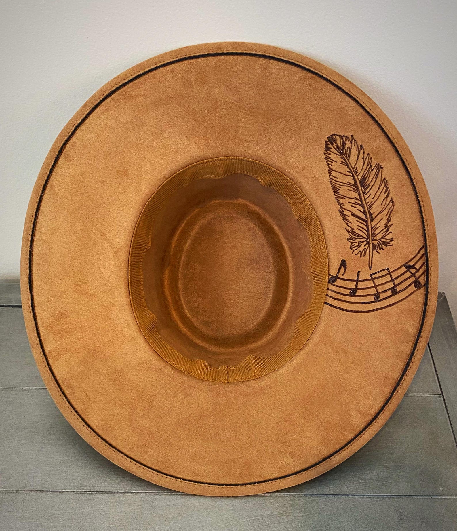 Music Hat,music Fedora,boho Hat,boho Fashion Hat,burned Western Hat ...