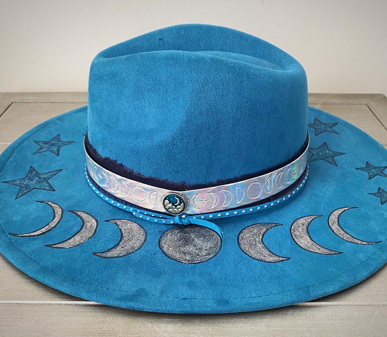 Sun and Moon Fedora,sun and Moon Hat,celestial Fedora,celestial Hat ...
