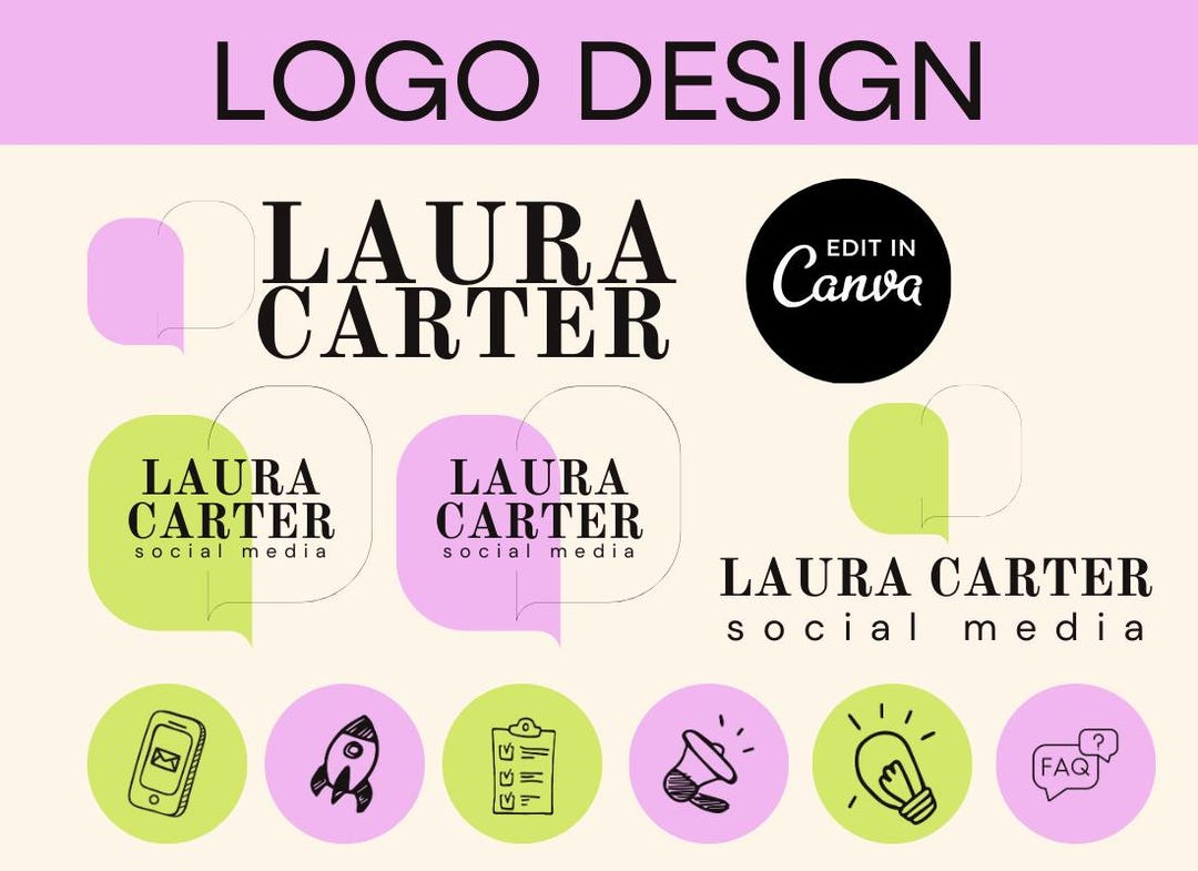 Glow Bright Logo Design Template Bold Green Neon and Pink Canva Logo ...