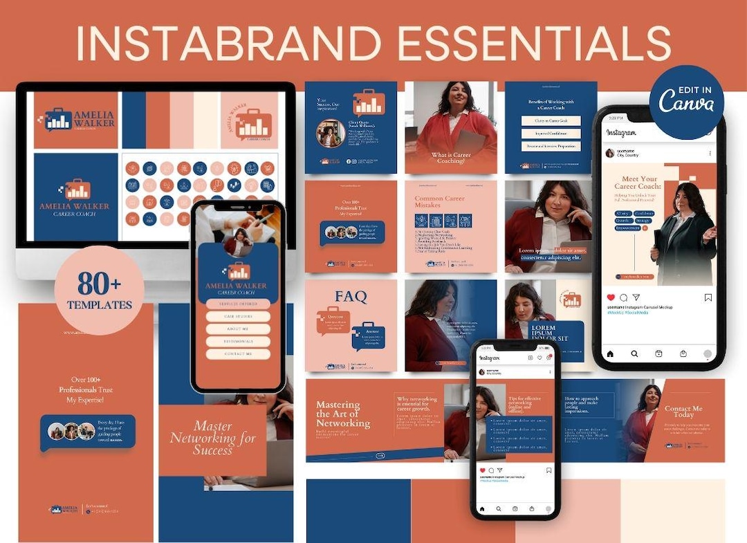 Career Coach Branding Kit, Custom Logo, Instagram Posts, Highlight ...