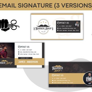 Gold and Black Barber Branding Kit, Sleek Editable Templates With ...