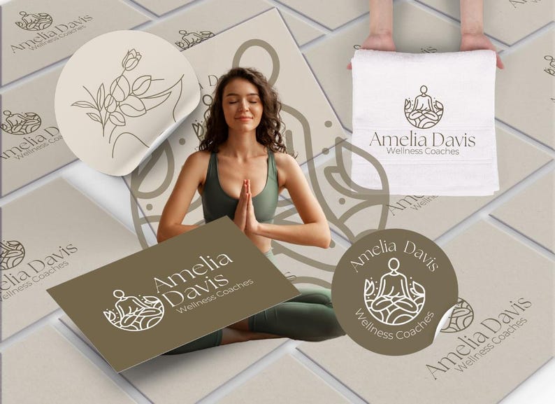 Wellness Coach Logo & Social Media Templates: Earthy Green Branding - Etsy