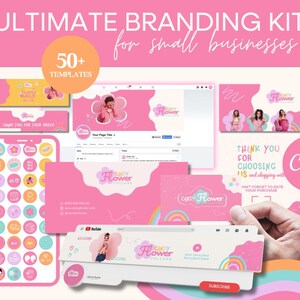 Branding Kit Candy Pink, Pastel Colors, Branding Kit, Canva Templates ...