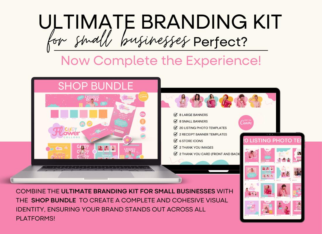 Branding Kit Candy Pink, Pastel Colors, Branding Kit, Canva Templates ...