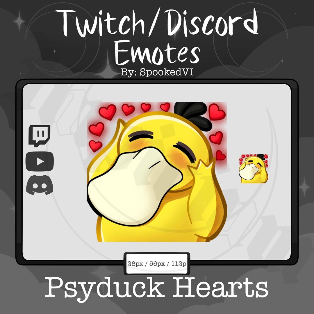 Psyduck Love Pokemon Emote - Etsy