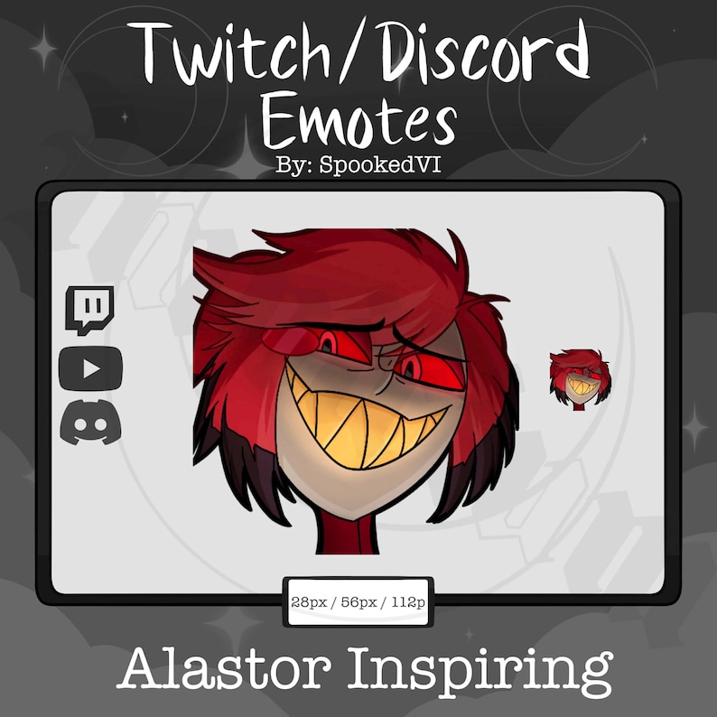 Alastor Inspiring Hazbin Hotel Emote. - Etsy