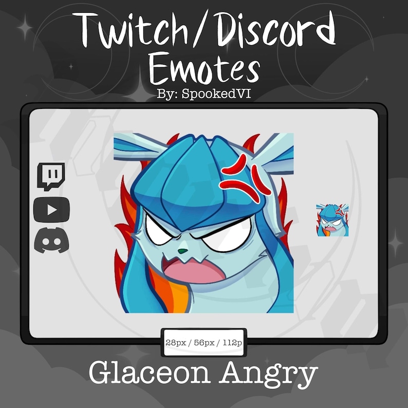 Eeveeloution Glaceon Pokemon Emote - Etsy