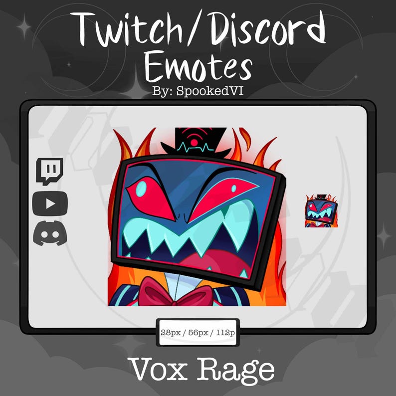 Vox Rage Hazbin Hotel Emote - Etsy