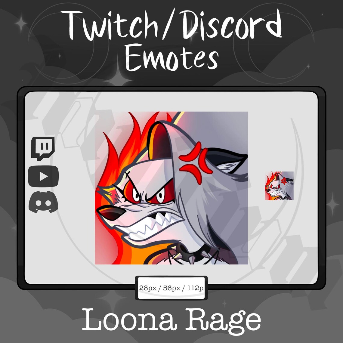 Loona Rage Helluva Boss Emote - Etsy