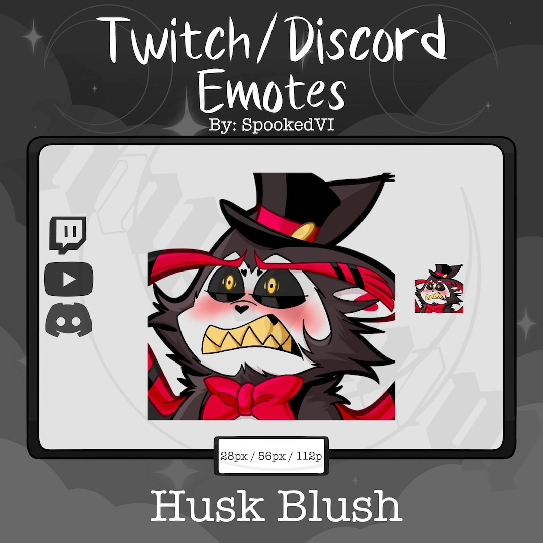 Husk Blushing Hazbin Hotel Emote - Etsy