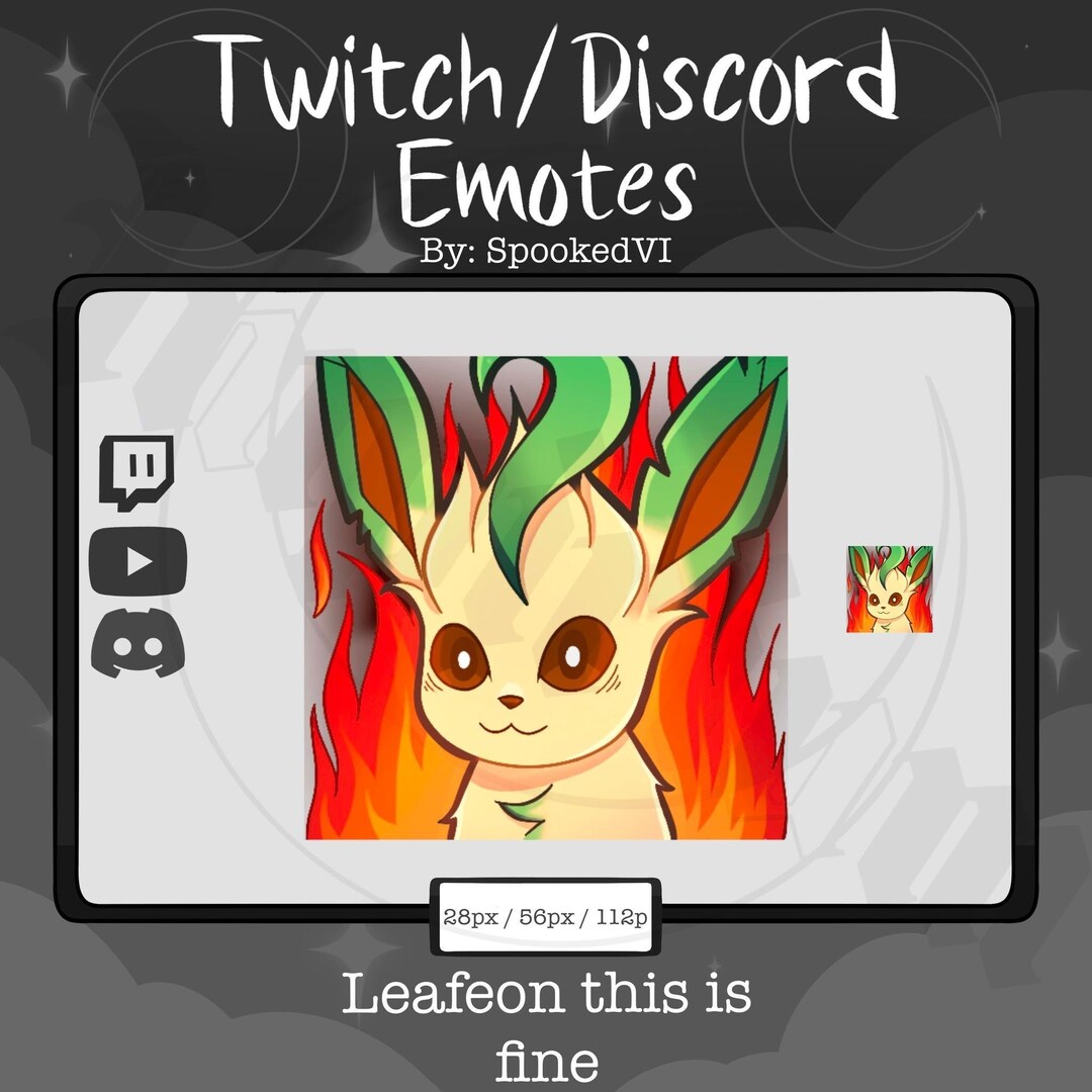 Eeveeloution Leafeon Pokemon Emote - Etsy
