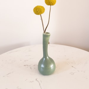 Handmade Vase, Green Porcelain Flower Vase With Sculptural Neck ...