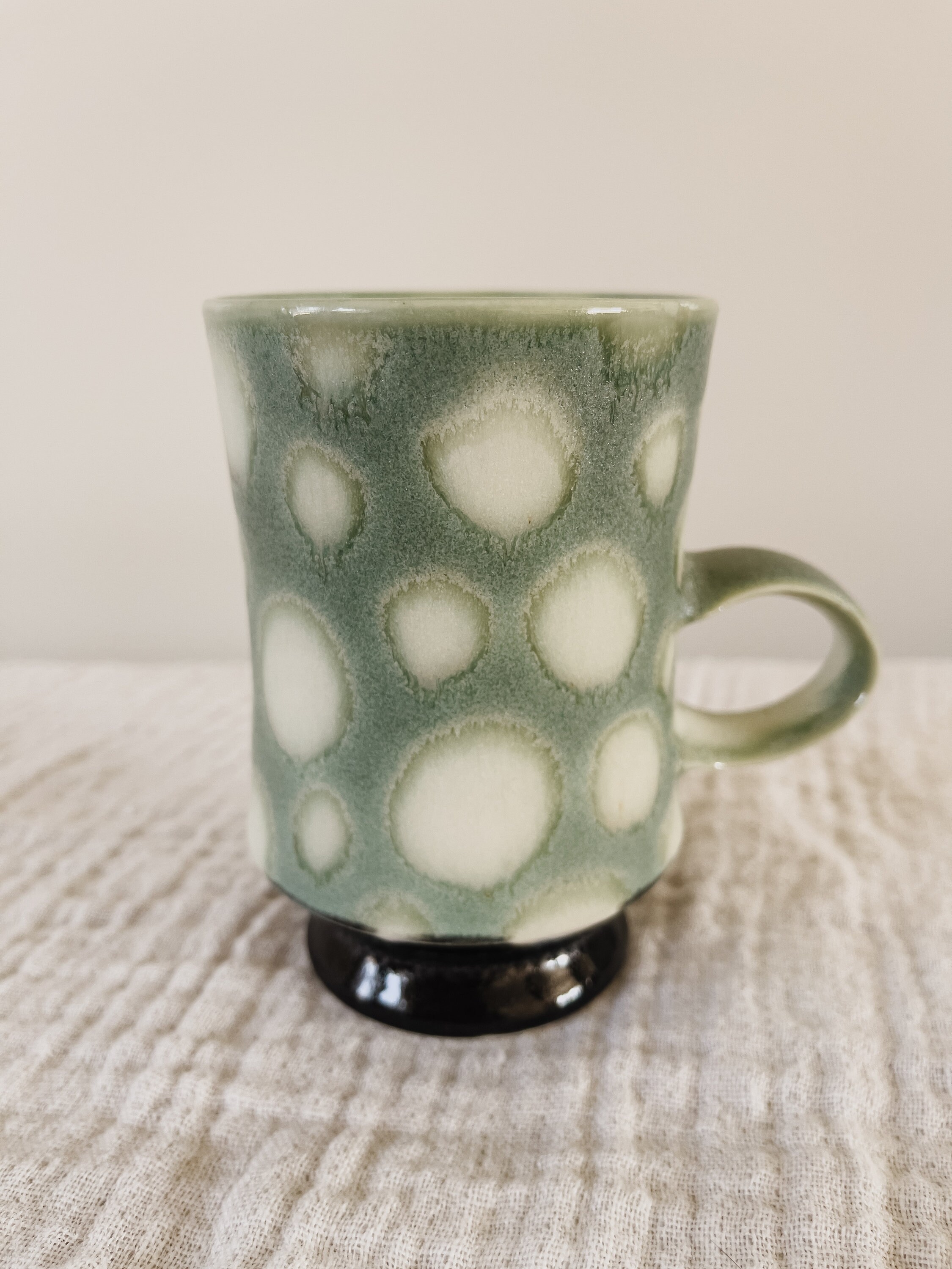 Porcelain Coffee Mug, Cup With Unique Matte White Spots, Handmade ...