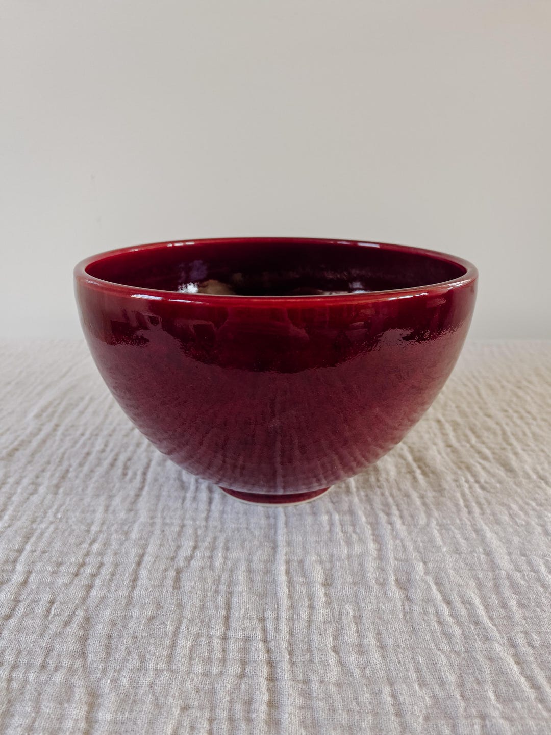 Handcrafted Red Porcelain Soup Bowl, Functional Art for Your Dining ...