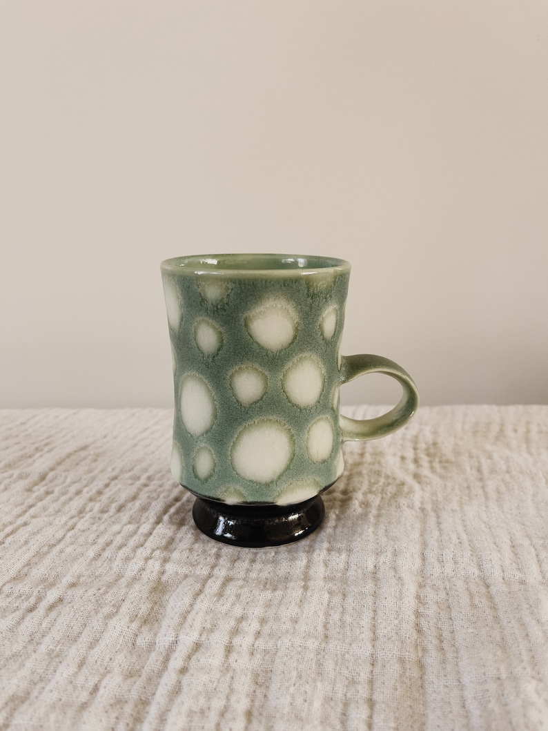 Porcelain Coffee Mug, Cup With Unique Matte White Spots, Handmade ...