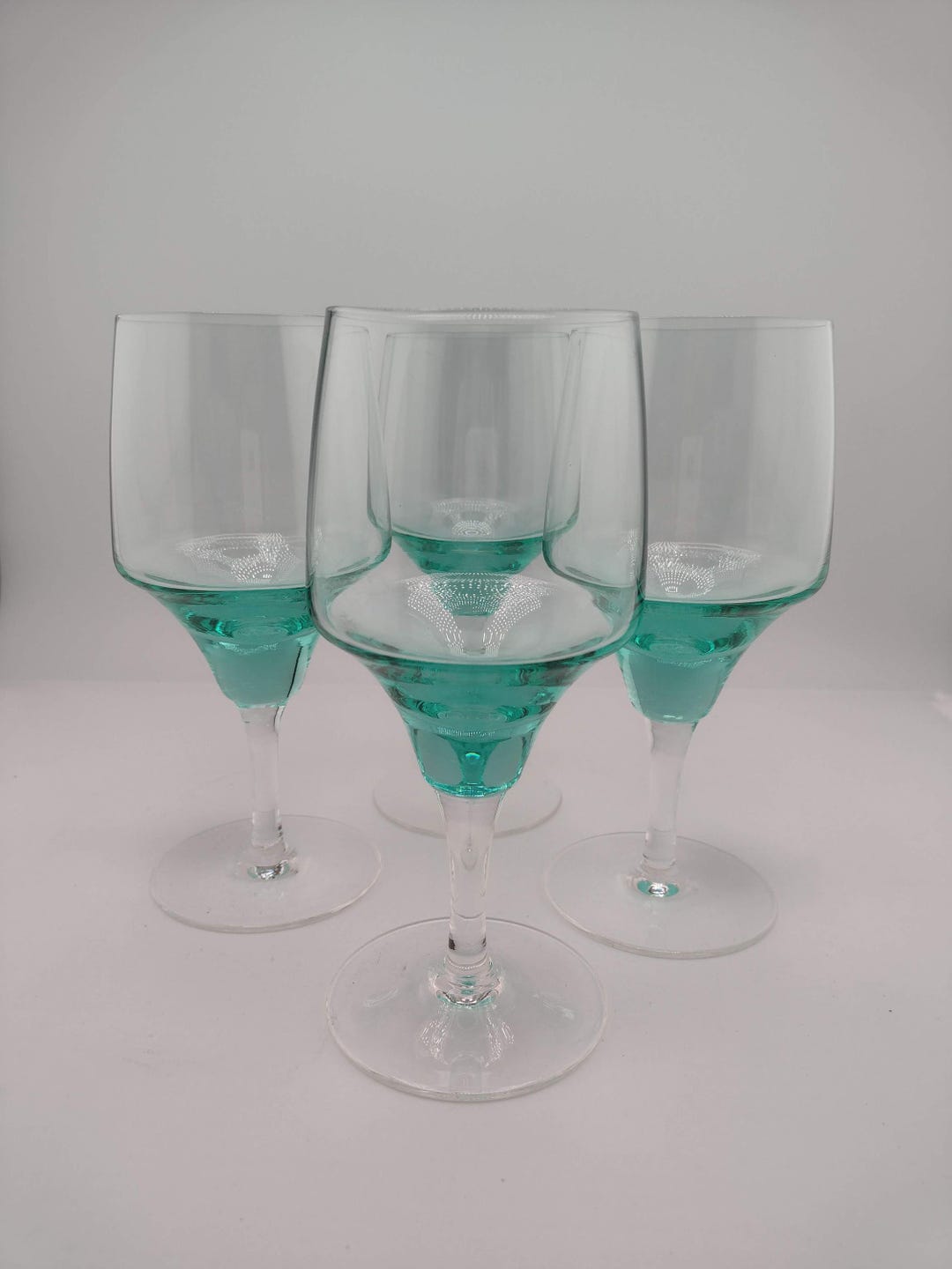 Sasaki Aqua Goblets Set of 4 - Etsy