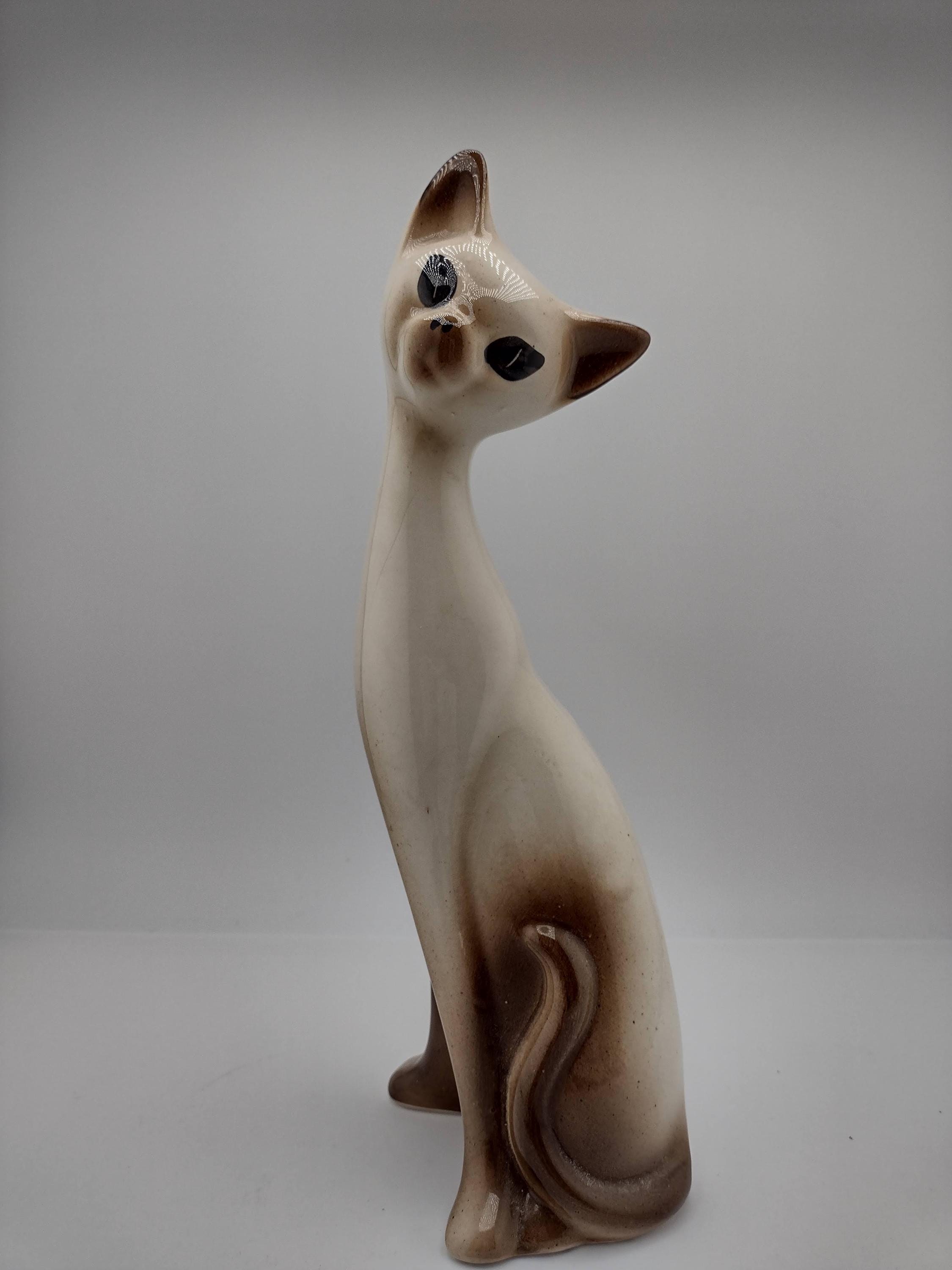 Vintage Siamese Cat Figurine 11 Tall - Etsy