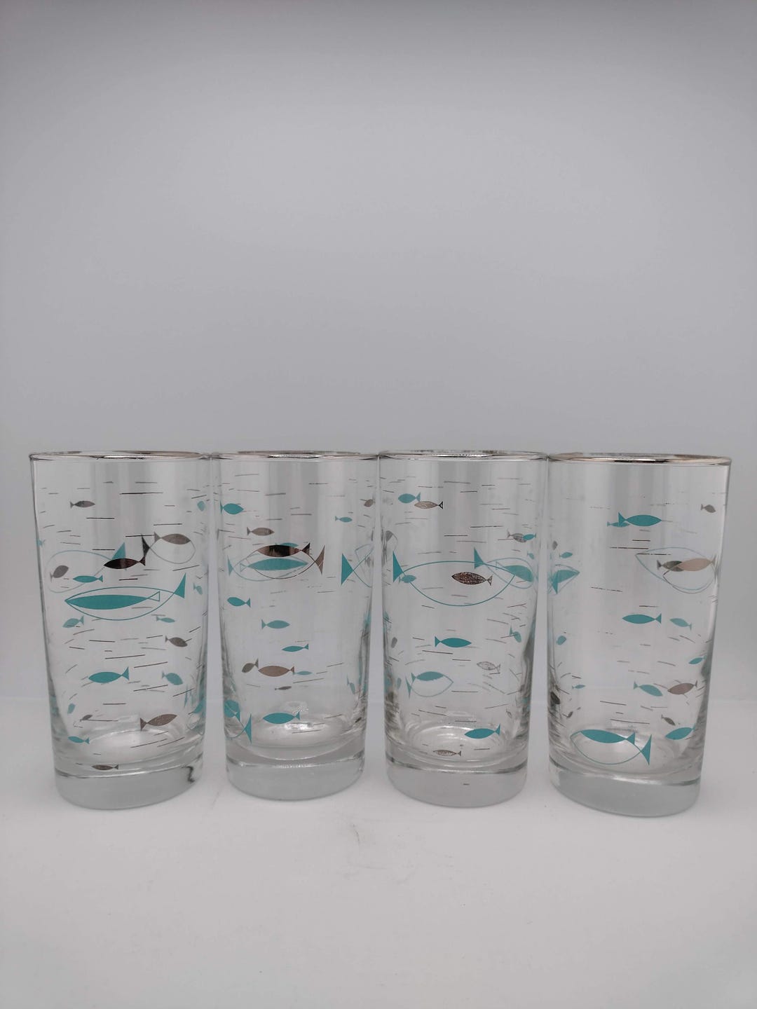 Libbey Mediterranean Atomic Fish Hiball Set of 4 - Etsy