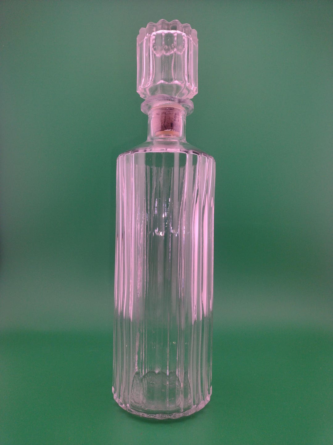 Crystal Vertical Lined Decanter - Etsy