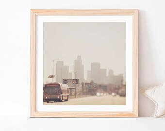 DTLA Print Downtown Los Angeles Skyline Photograph Pink | Etsy