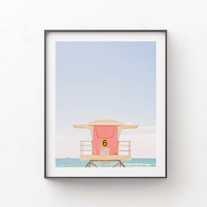Pink Nursery Decor, Beach Print, Lifeguard Tower Photo, Baby Girl Room ...