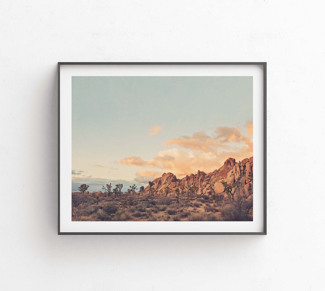 Joshua Tree Print, Desert Sunset Photography, Modern Boho, California ...