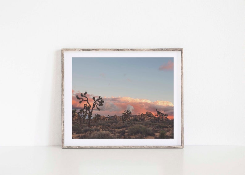 Desert Sunset Photo Joshua Tree Print Southwestern Wall Art - Etsy