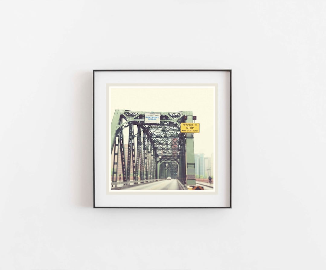 Portland Oregon Art, Hawthorne Bridge Photograph, Pacific Northwest ...
