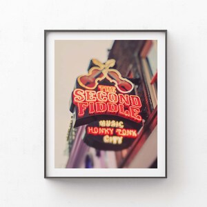 Nashville Print, Second Fiddle Photograph, Honky Tonk Wall Art, Music ...