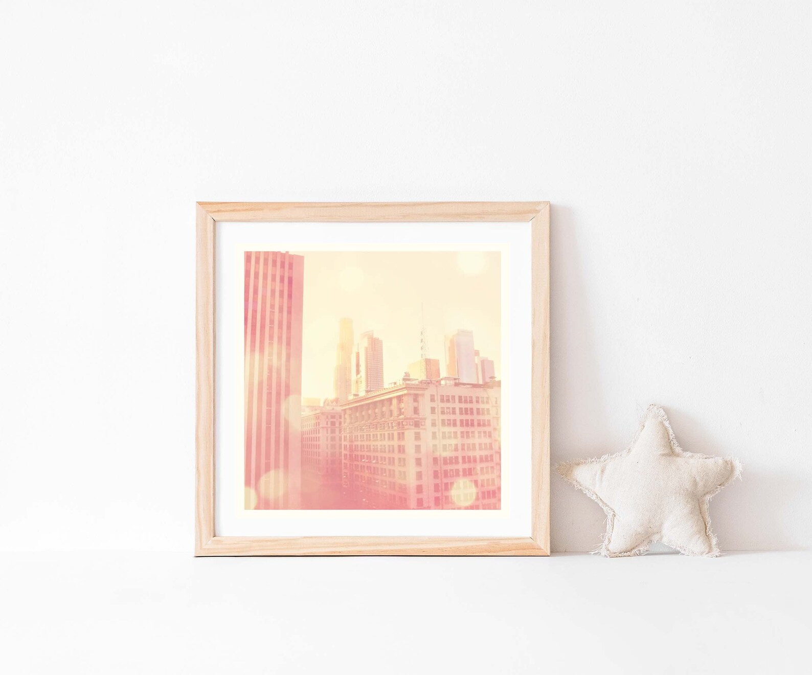 DTLA Print Downtown Los Angeles Skyline Photograph Pink | Etsy