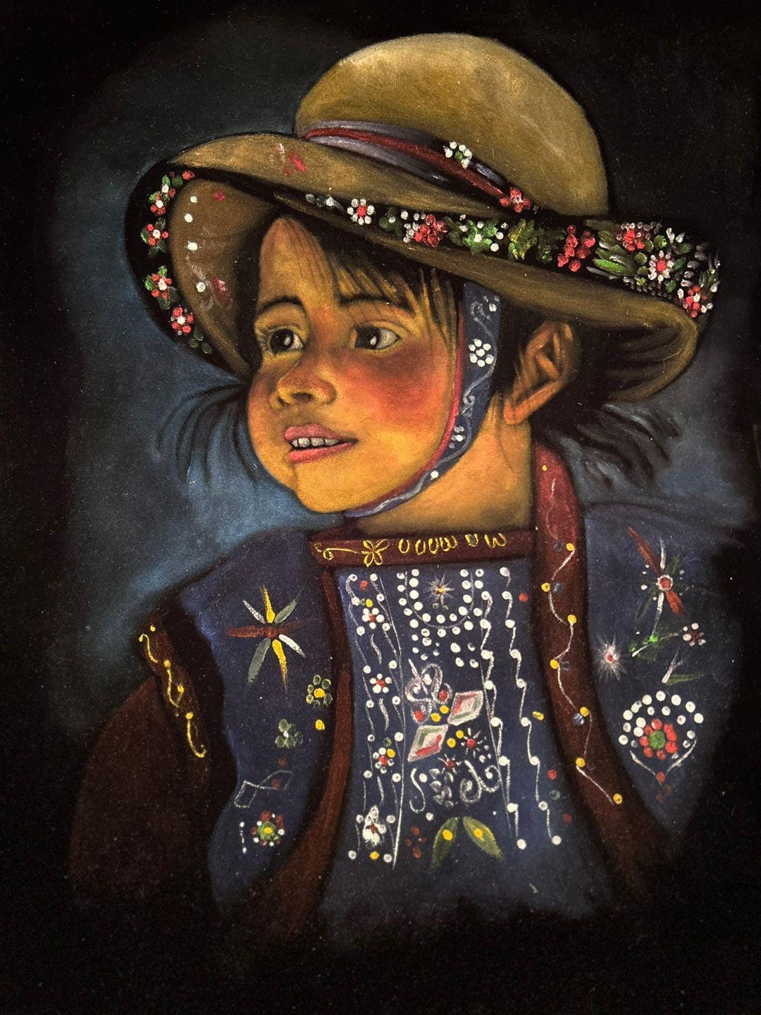 Amazing Painting of Peruvian Girl, With Typical Dress - Watercolor ...